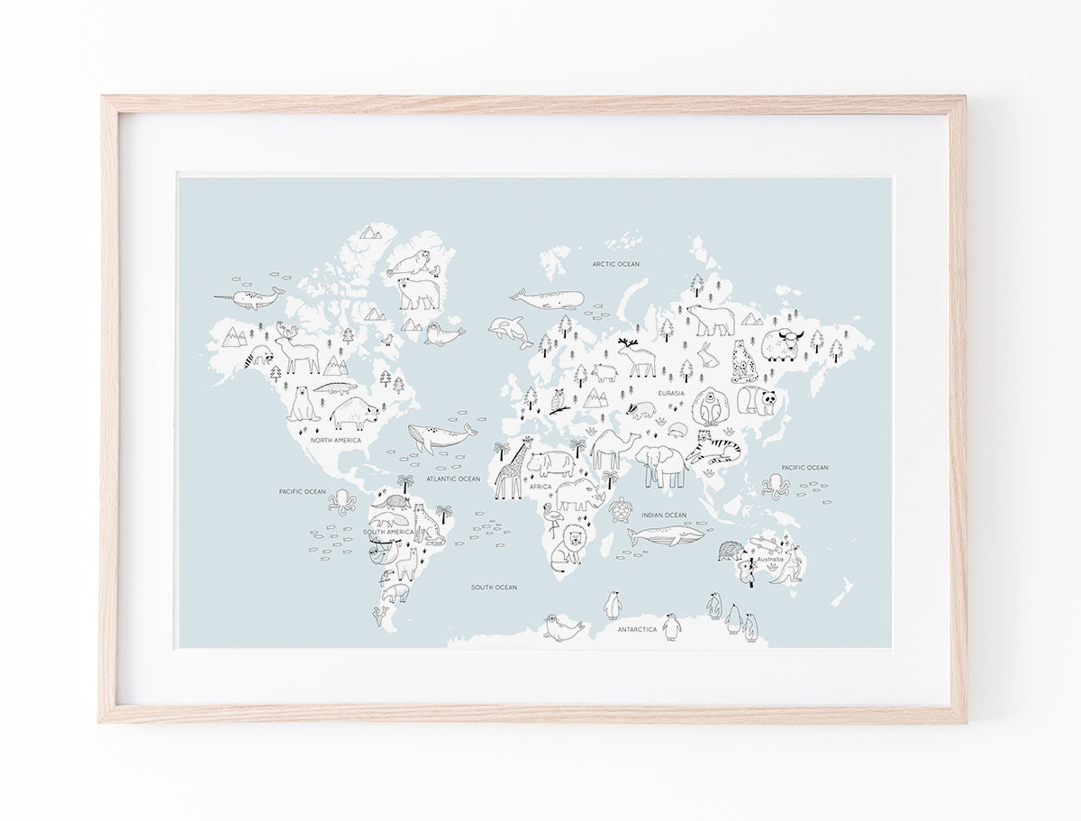 Animal World Map – KUKI PRINTS