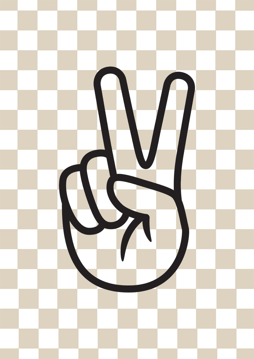 Neutral Checkers & Peace Symbol – KUKI PRINTS