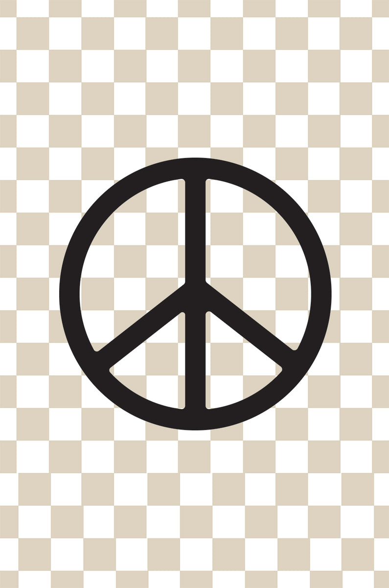 Neutral Checkers & Peace Symbol – KUKI PRINTS