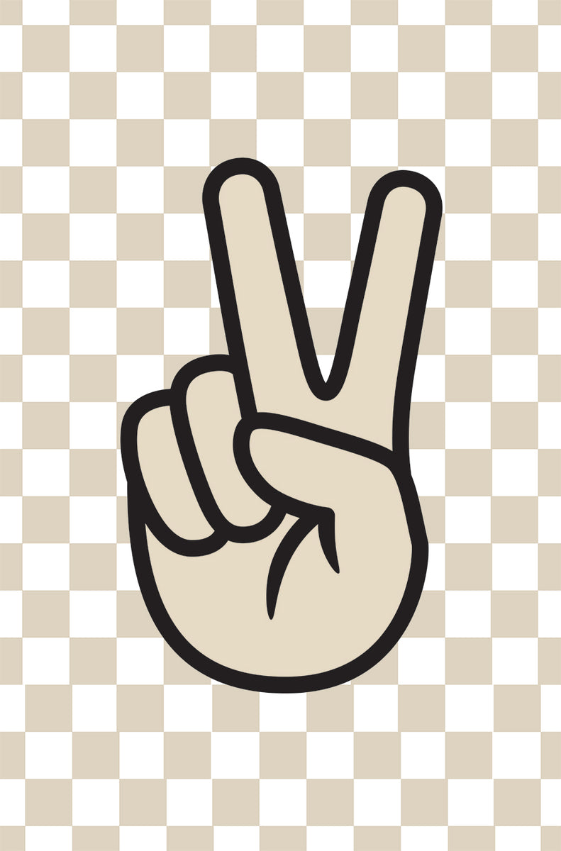 Neutral Checkers & Peace Symbol II – KUKI PRINTS