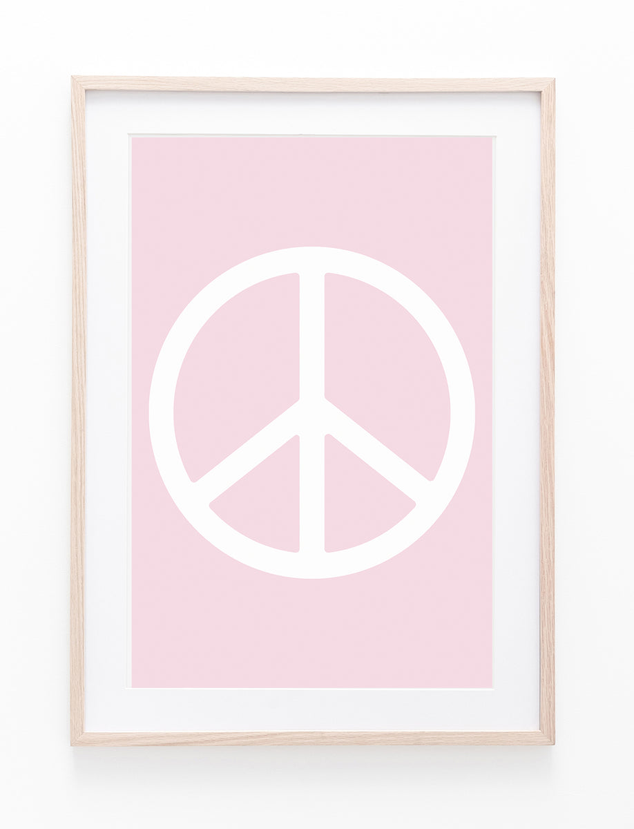 Pink & White Peace Symbol – KUKI PRINTS